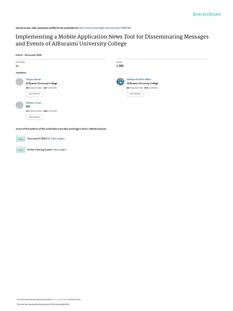 Implementing A Mobile Application News Tool For Di | PDF