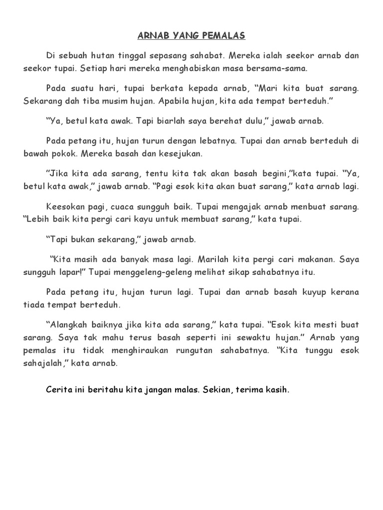 Cerita BM Tahun 2 | PDF