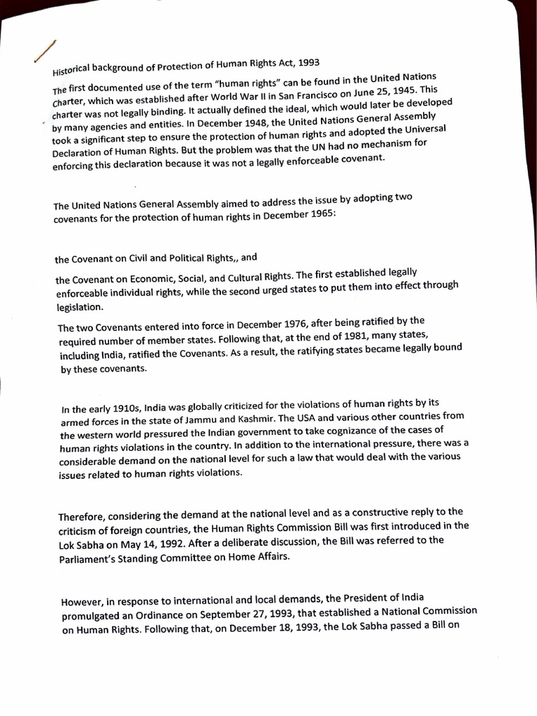 Protection of Human Rights Act | PDF | Supreme Court Of India | Human ...