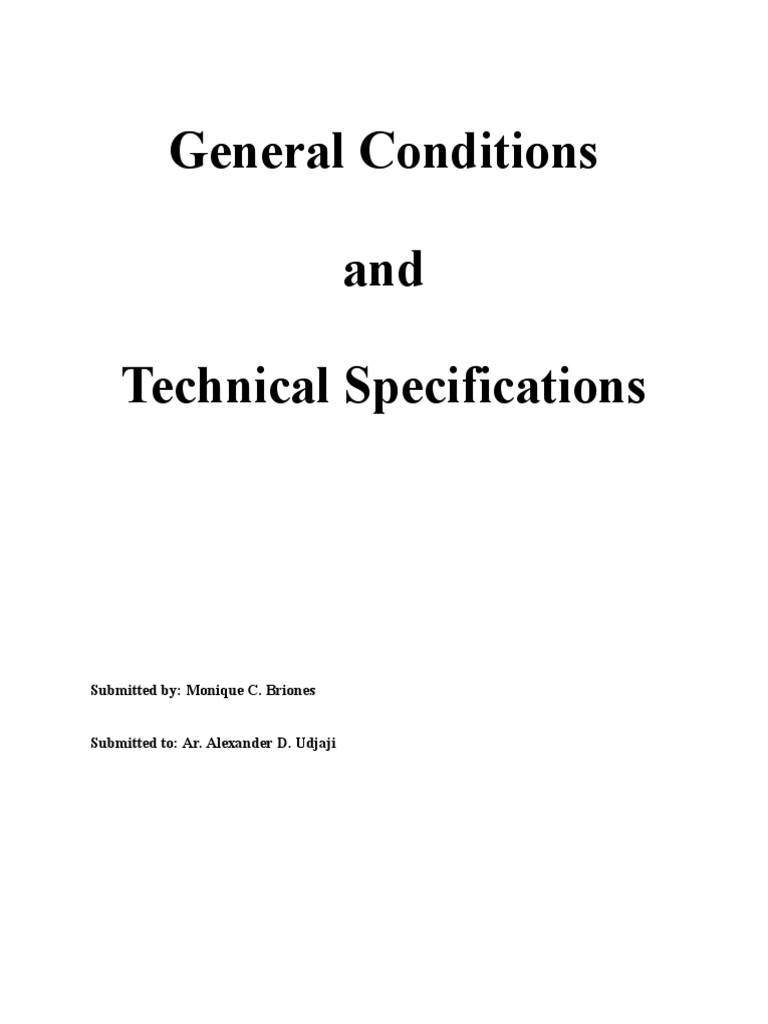 General Conditions and Technical Specifications | PDF | Concrete ...