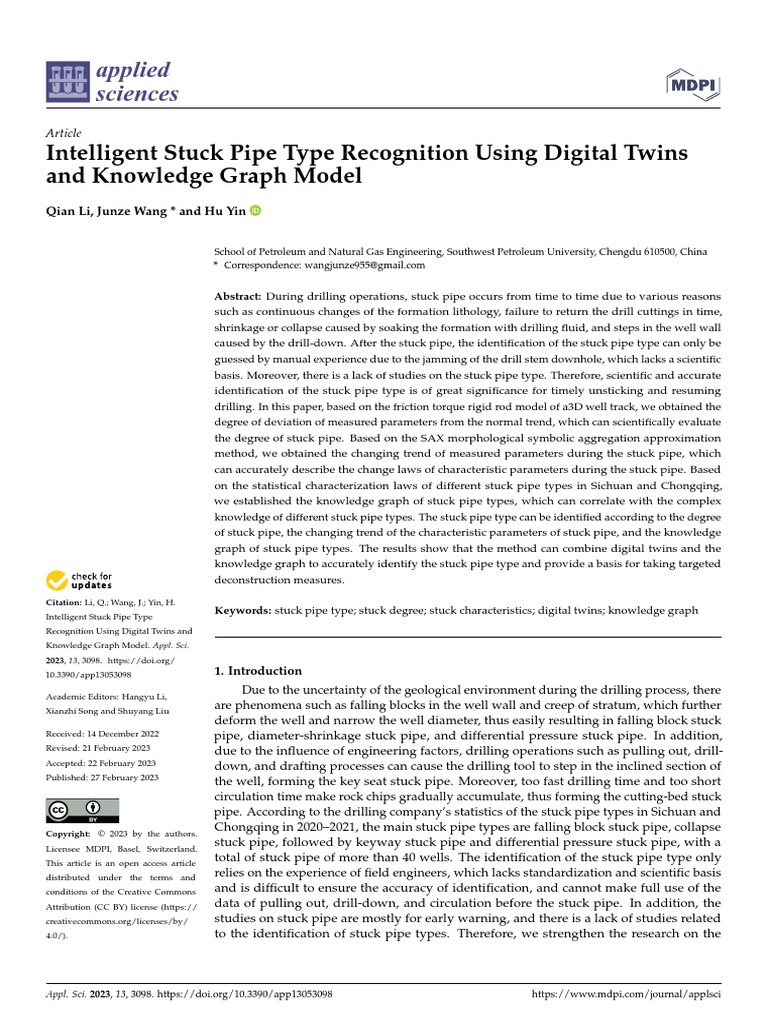 Intelligent Stuck Pipe Type Recognition Using Digi | PDF