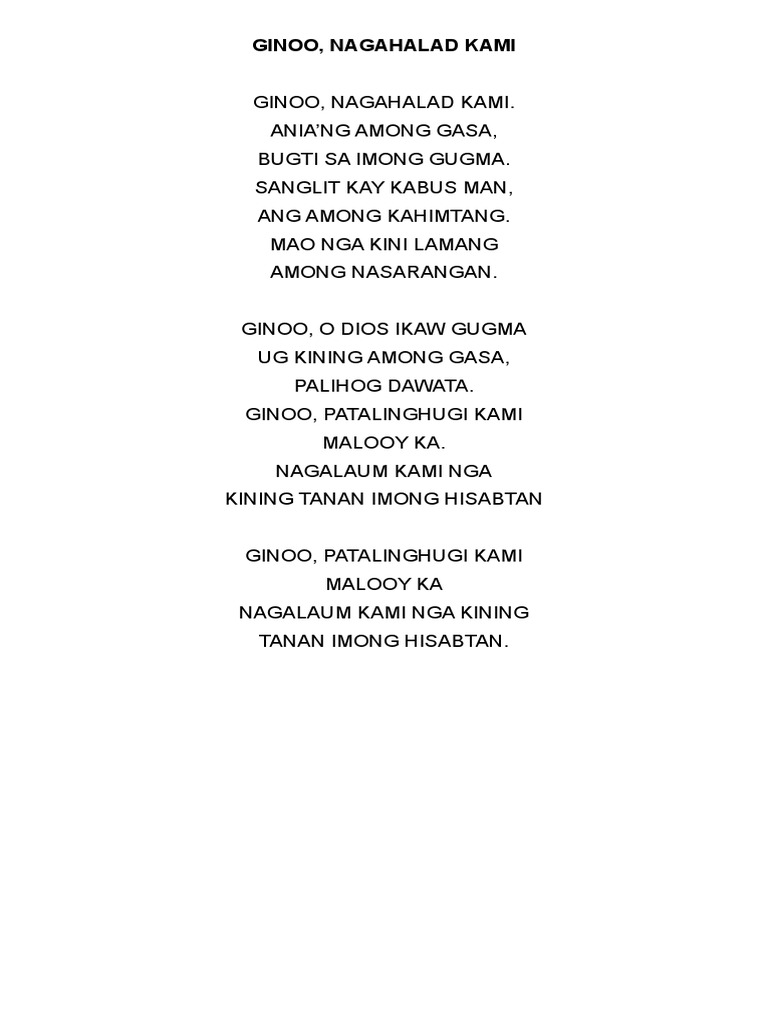 Ginoo, Nagahalad Kami | PDF