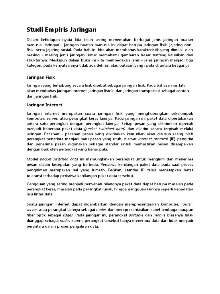 01. Studi Empiris Jaringan | PDF