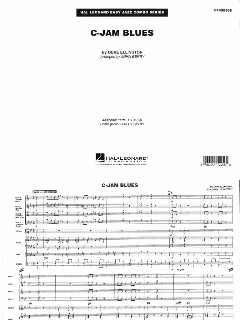 C-Jam Blues - 4 Part Combo - Score | PDF