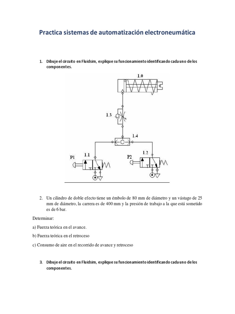 Practica Sistemas de Automatizacion Electroneumatica | PDF | Neumática | Presión