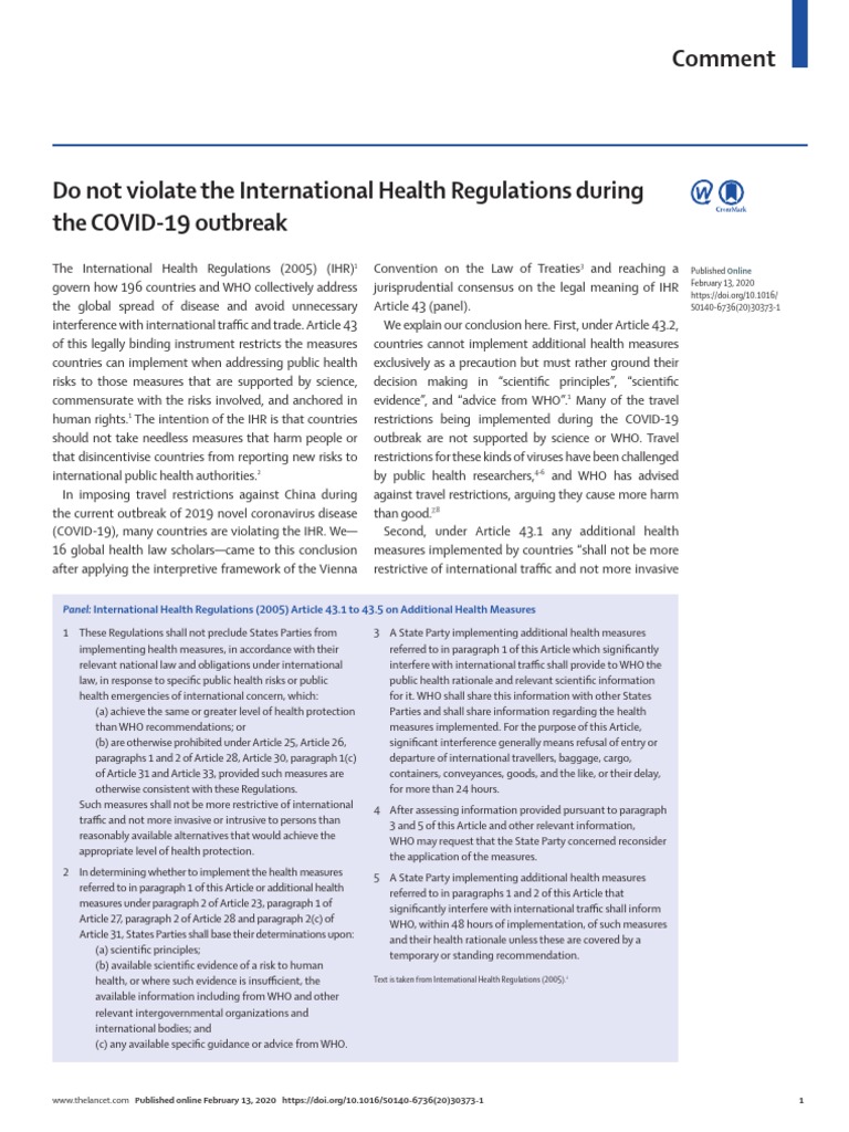International Health Regulations
