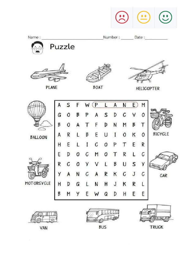 Atividades De Ingles Meios De Transporte Educa - Free Word Template