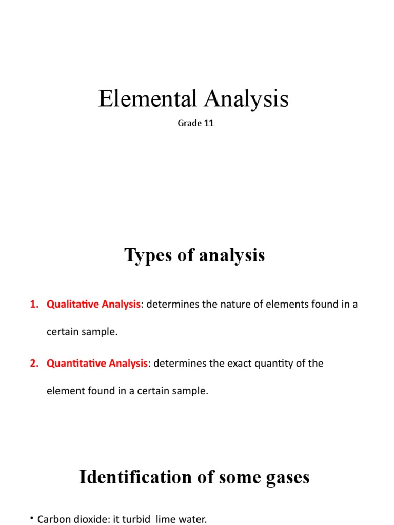 Elemental Analysis | PDF | Chlorine | Chemical Reactions