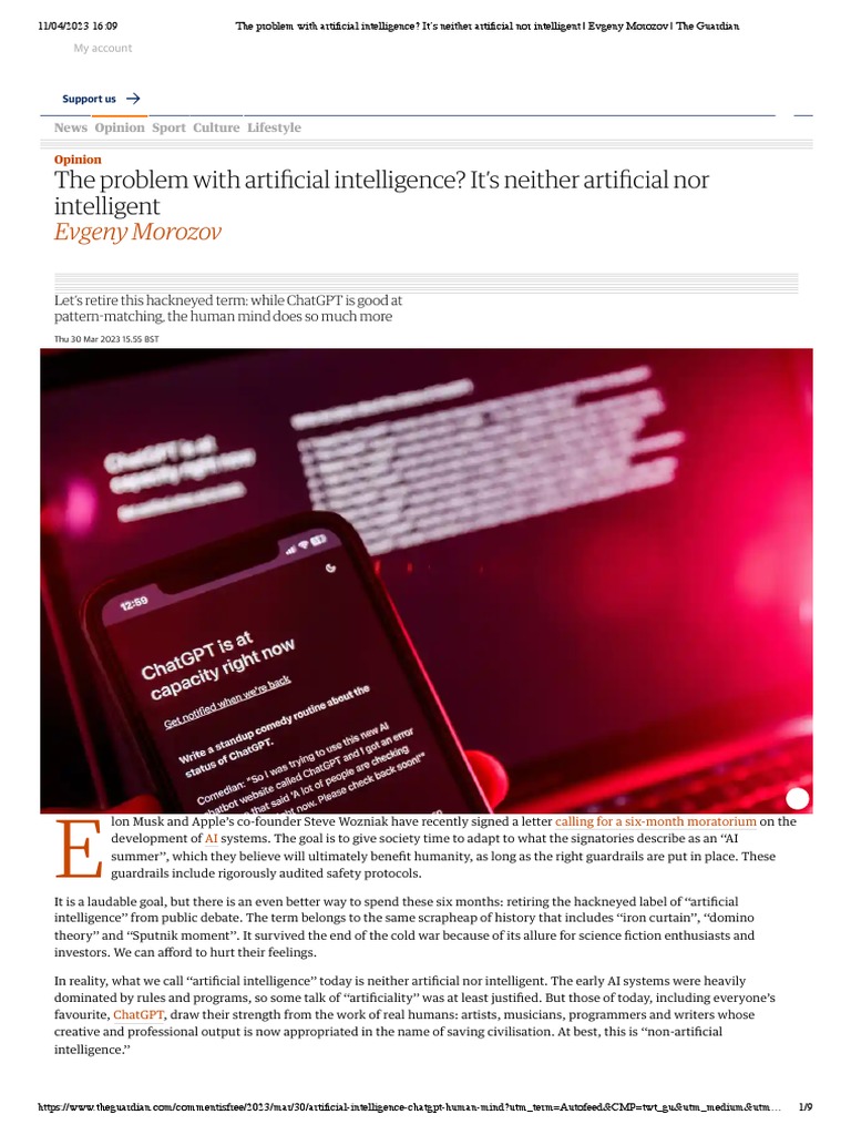 The Problem With Artificial Intelligence - It's Neither Artificial Nor Intelligent - Evgeny ...