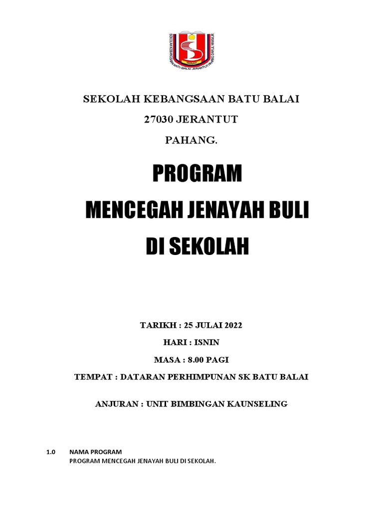 Kertas Kerja Buli SKBB 2022 | PDF
