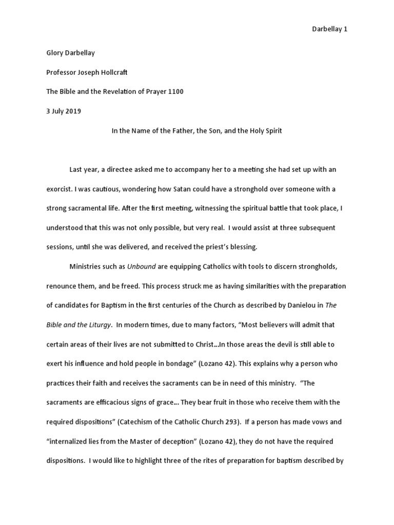 Catholic Deliverance and Unbound Ministry | PDF | Sacraments | Baptism