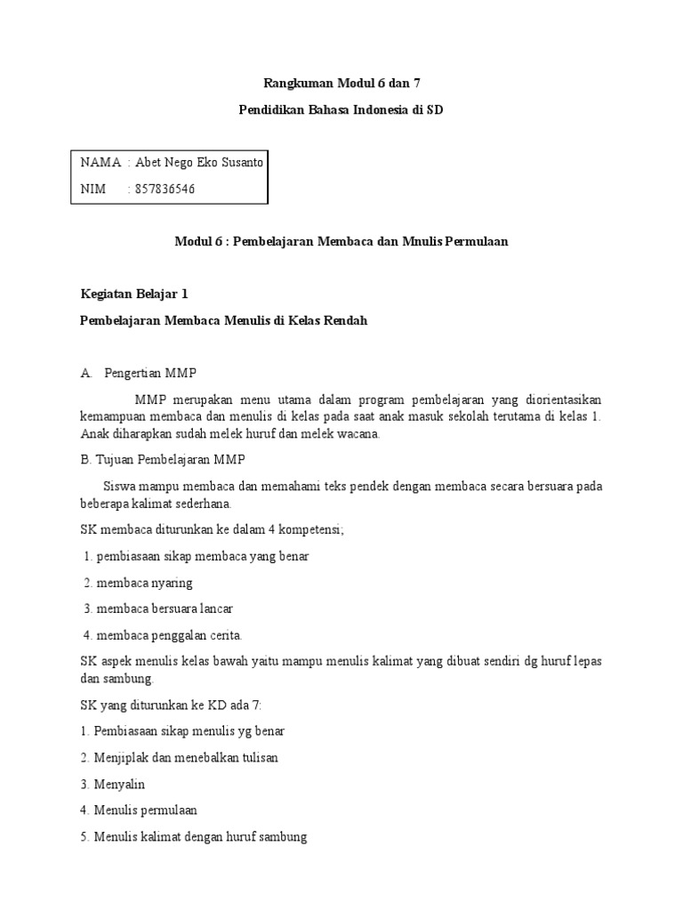 Rangkuman Modul 6 Dan 7 - Abet - 857836546 | PDF