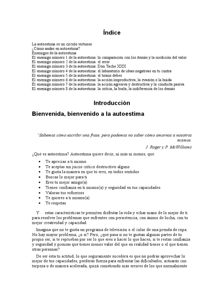 Libro. Elige La Autoestima | PDF