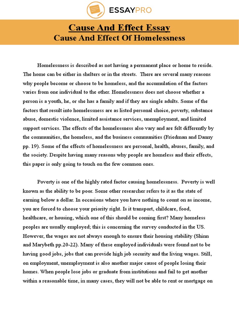 Cause And Effect Of Homelessness Pdf Homelessness Mental Disorder