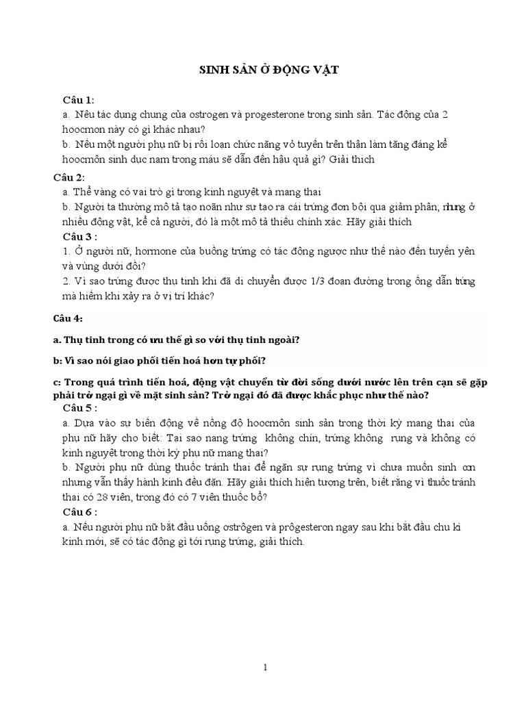 Buoi 7 Sinh San DV HS | PDF