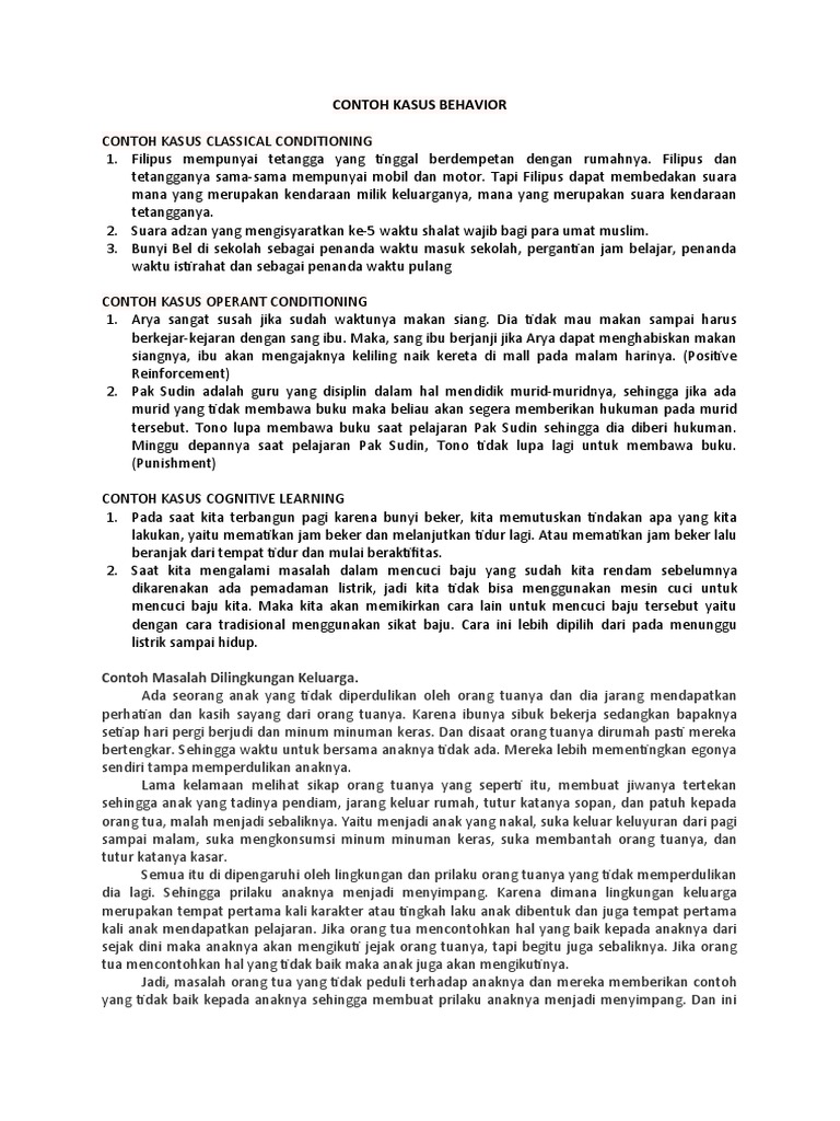 Contoh Kasus Behavior | PDF
