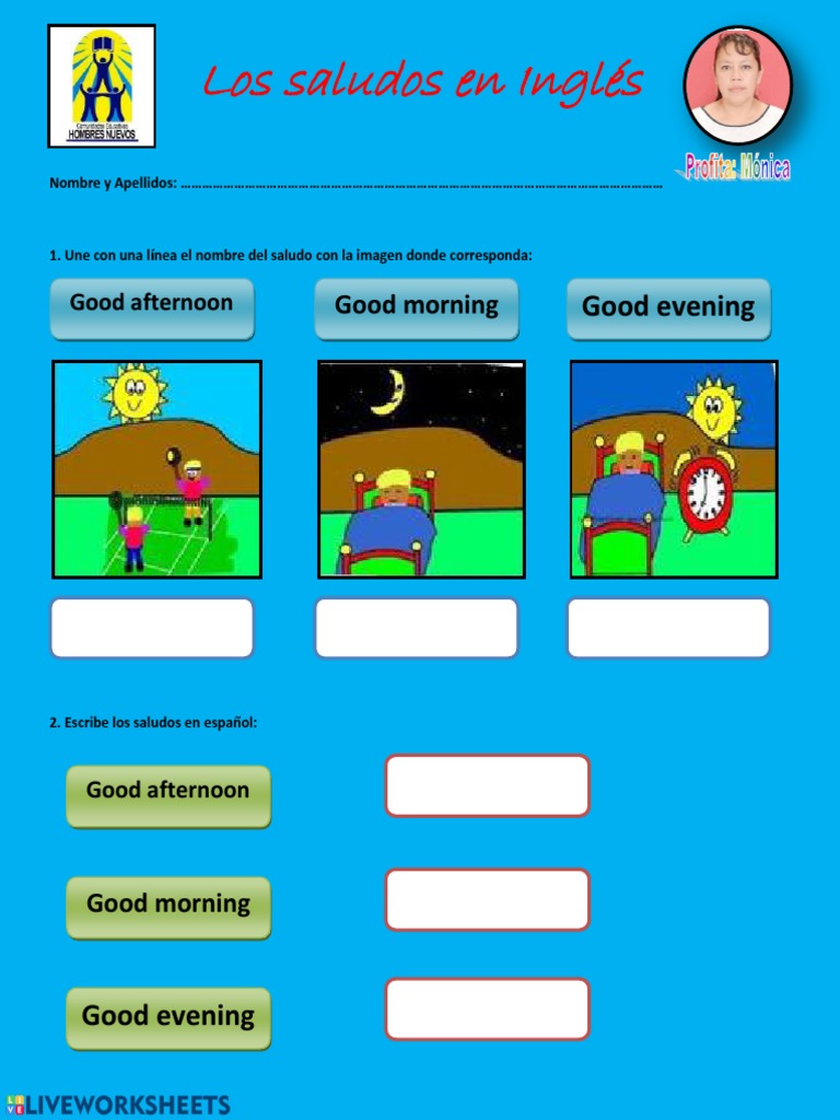 Los Saludos en Inglés: Good Evening | PDF