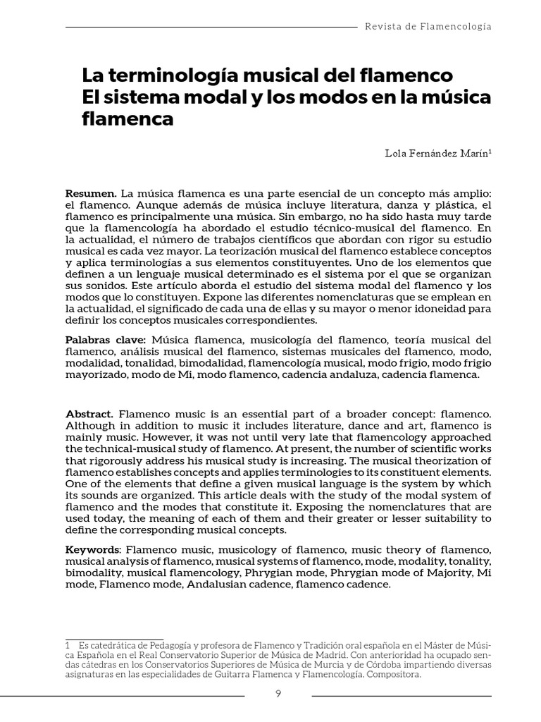 RDF 30-05-La Terminologia Musical Del Flamenco-Lola Fernandez Marin | PDF