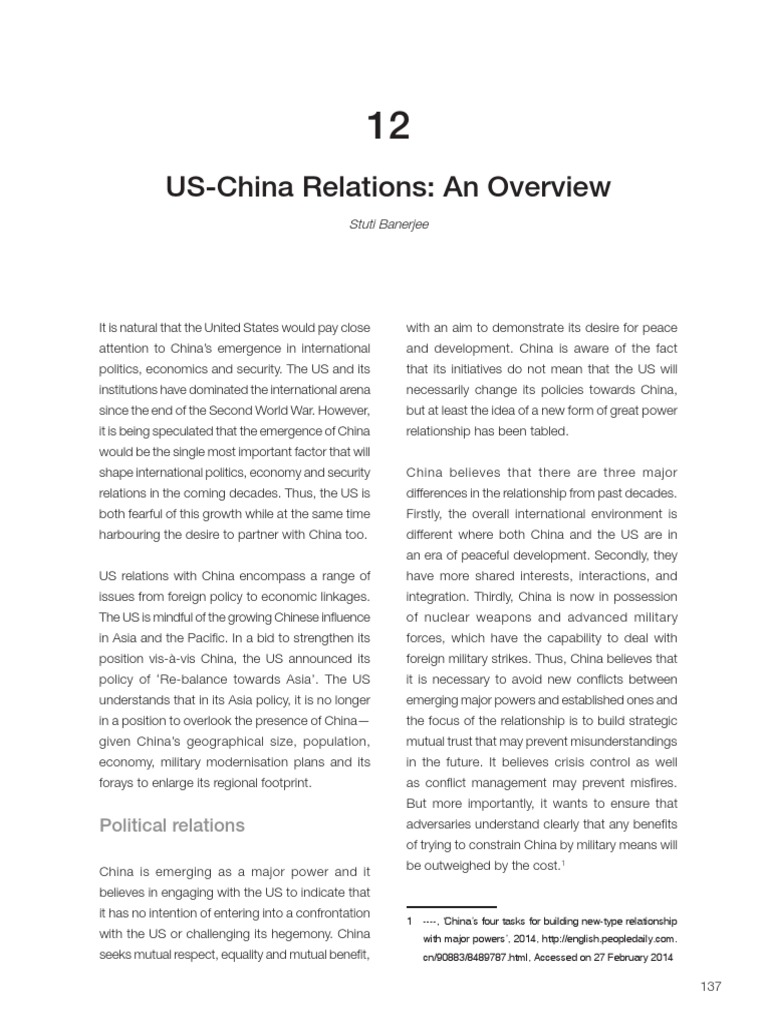 US China Relations An Overview | PDF