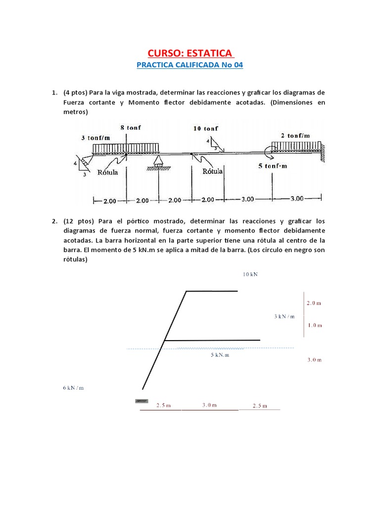 Práctica Estatica No 04 | PDF