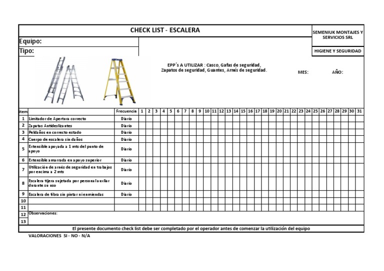 Lista de Verificación de Escaleras | PDF