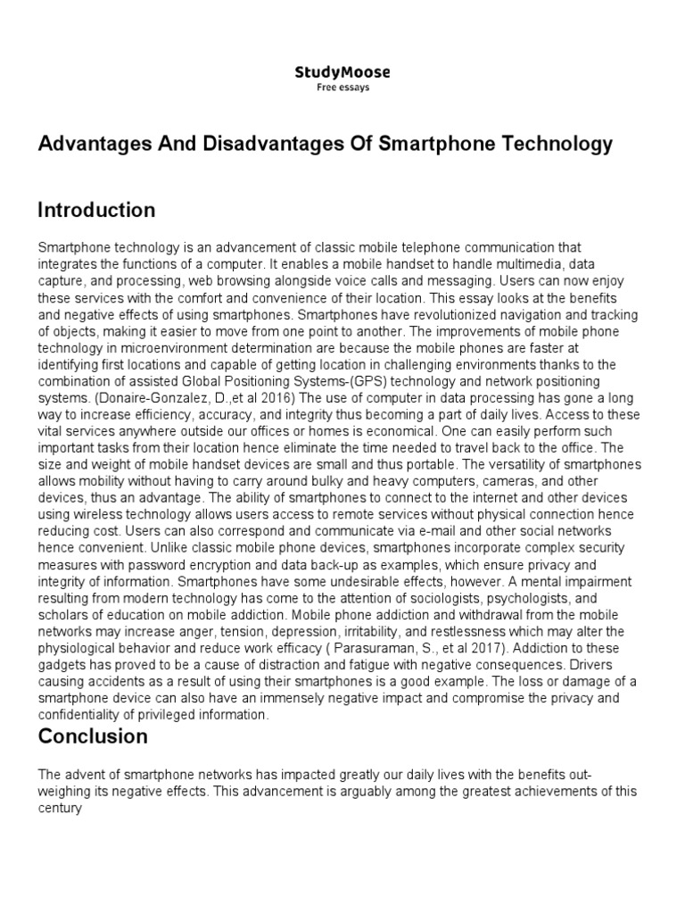 Advantages_And_Disadvantages_Of_Smartphone_Technology | PDF ...
