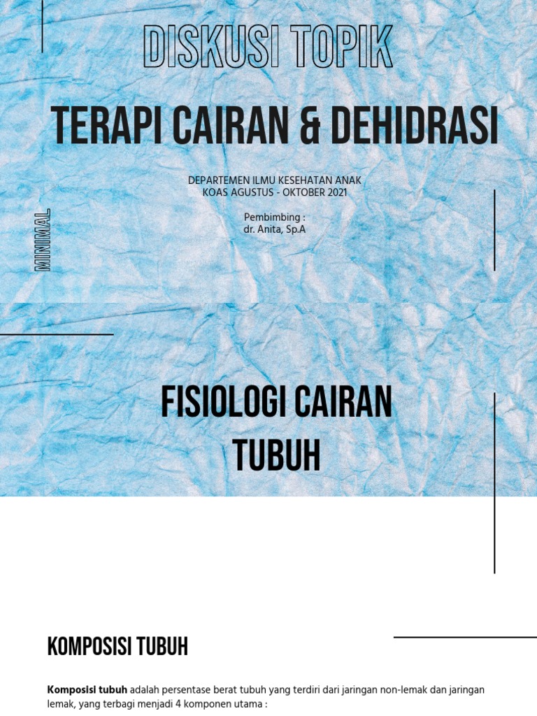 Terapi Cairan Dan Dehidrasi - Dr. Anita Sp.A | PDF