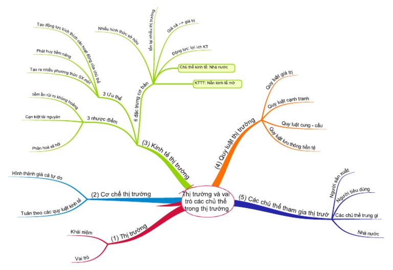 Mindmap. C2.2. Thị trường và vai trò các chủ thể trong thị trường | PDF