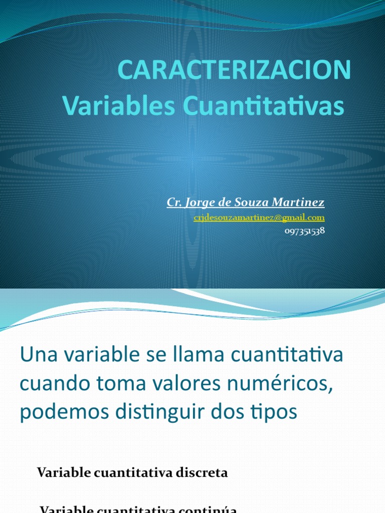 V) Variables Cuantitativas | PDF