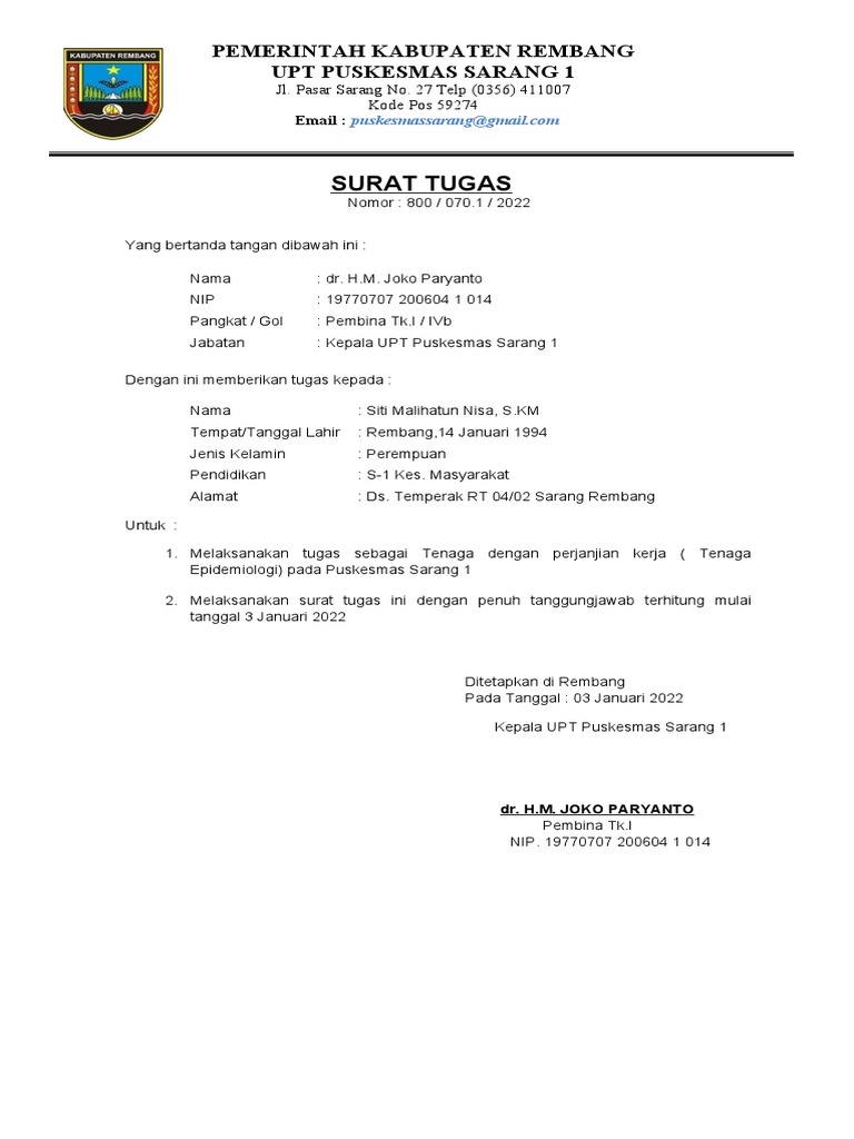 Surat Tugas | PDF