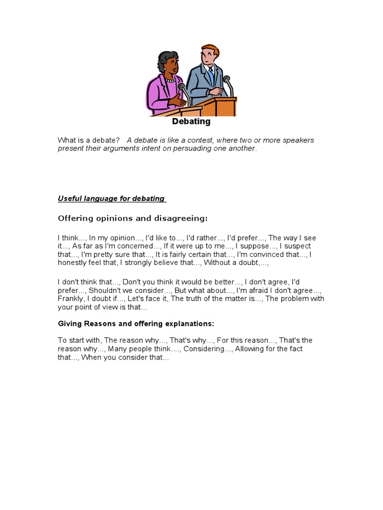 Debating Fun Activities Games - 12237 | PDF