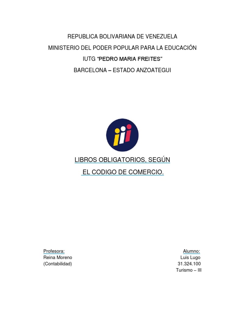Libros Obligatorios Segun El Codigo de Comercio | PDF | Contabilidad ...
