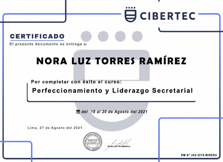 Certificado Cibertec | PDF