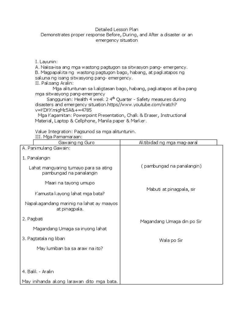 Detailed Lesson Plan (HEALTH 4 WEEK 3) | PDF