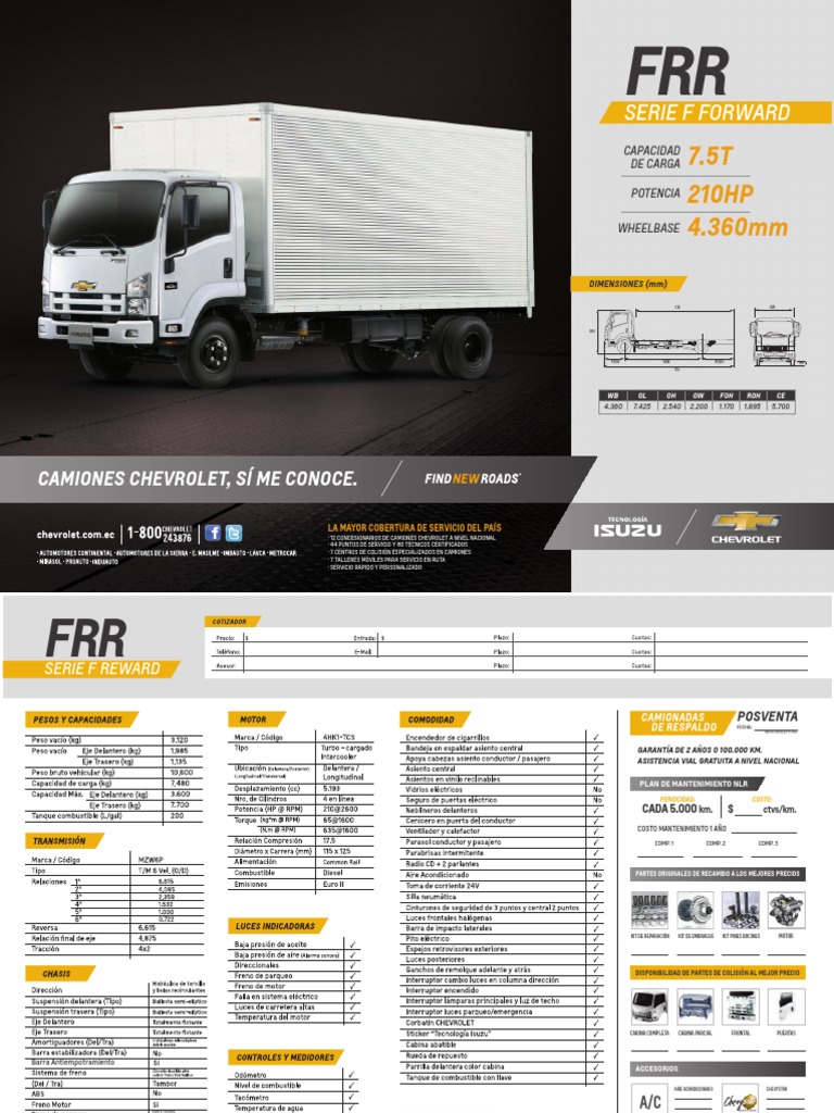FRR Ficha Tecnica | PDF | Tecnología de vehículos | Transporte privado