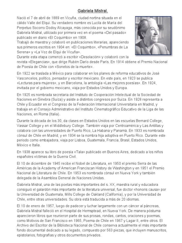 Gabriela Mistral | PDF