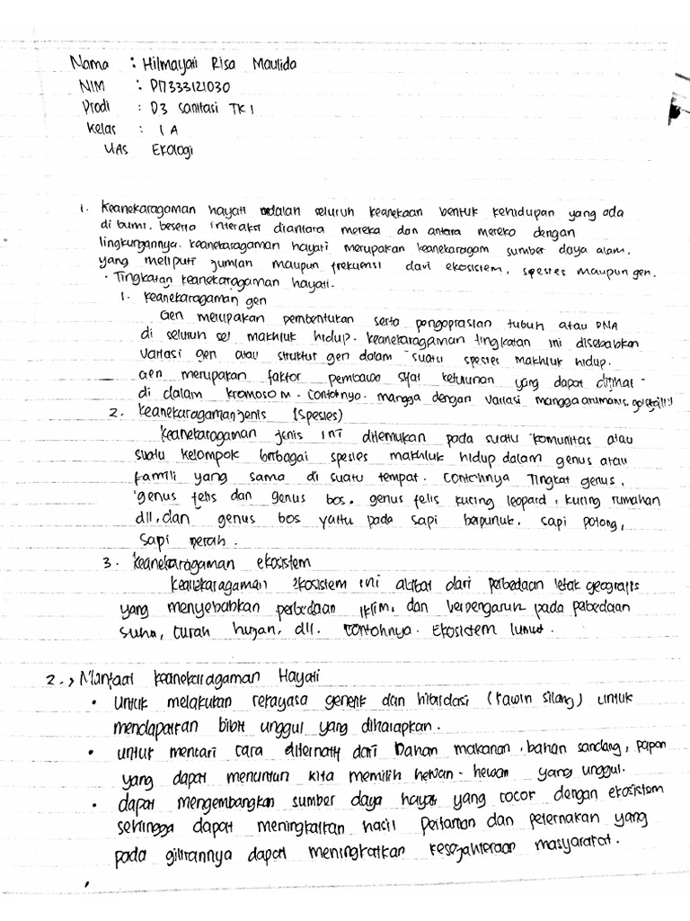 Hilmayati Risa Maulida - Uas Ekologi | PDF