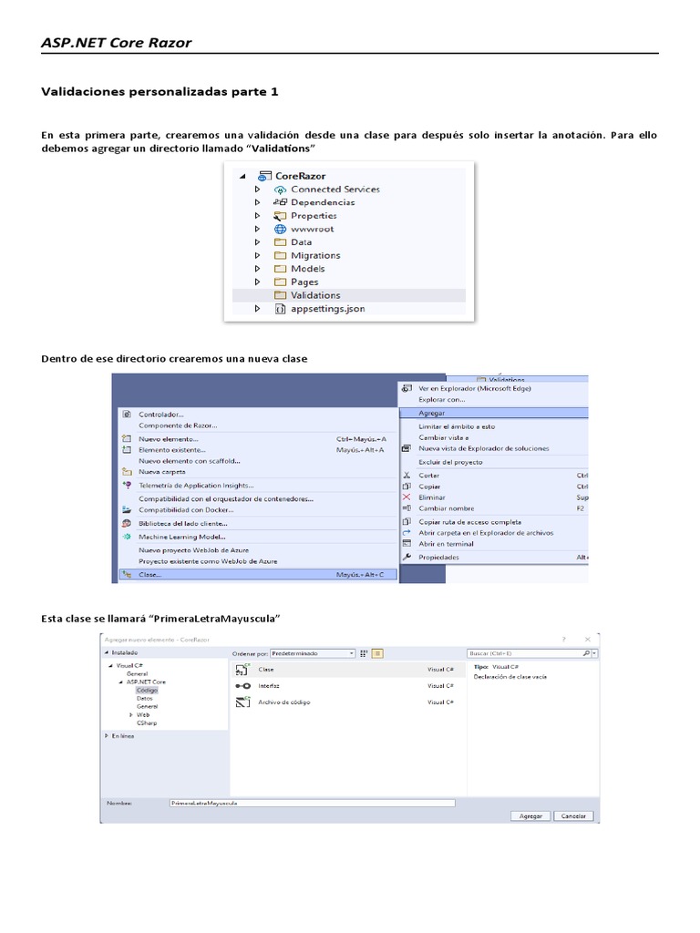 03.2 ASP - NET Core Razor - Vistas, Formulario y Guardar en BD | PDF