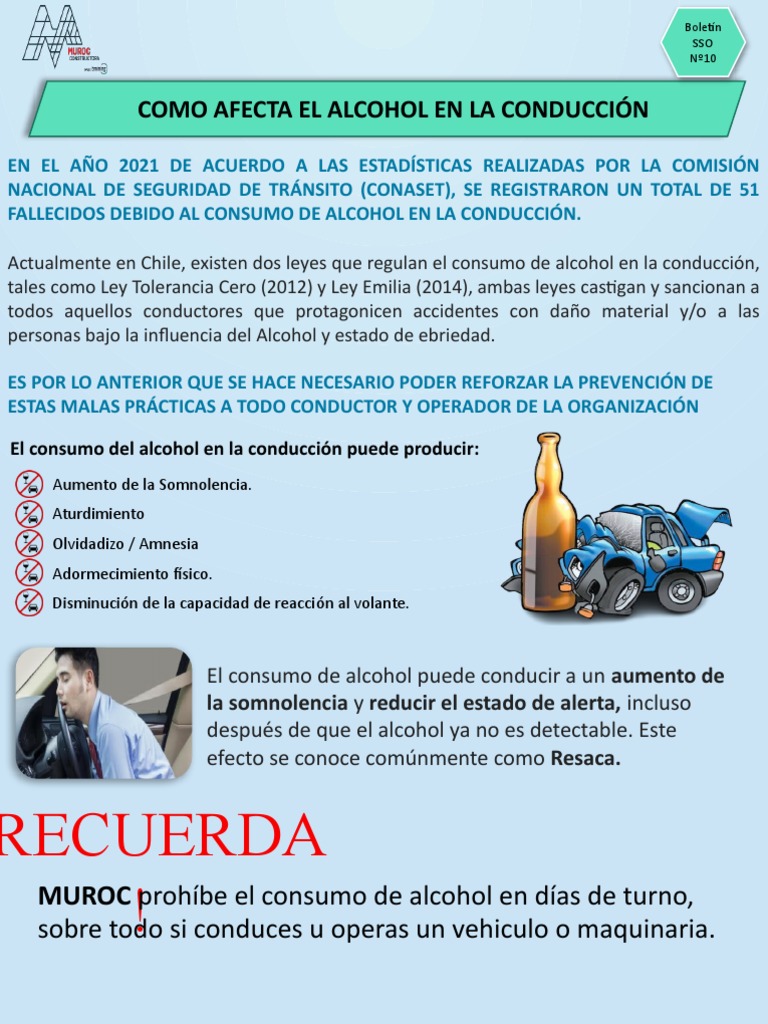 Boletin Sso Nº10 Como Afecta El Alcohol en La Conduccion | PDF