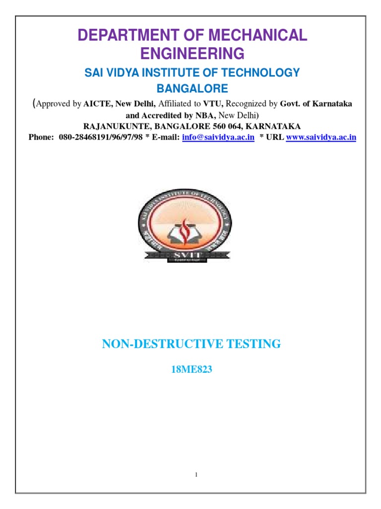 Ndt Lecture Notes 1 Pdf Radiography Infrared