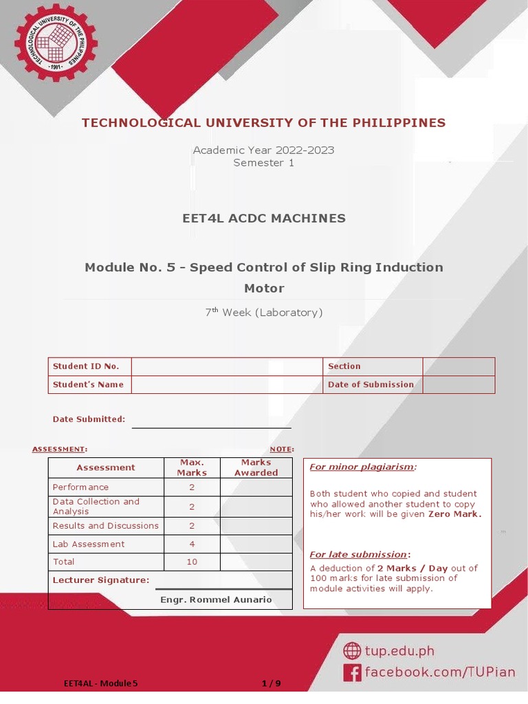 Machines Lab - Module-5 | PDF | Electric Motor | Mechanical Engineering