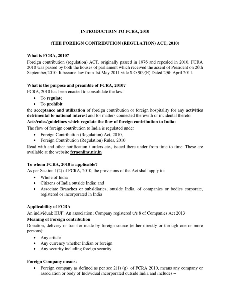 Introduction to FCRA - Copy | PDF