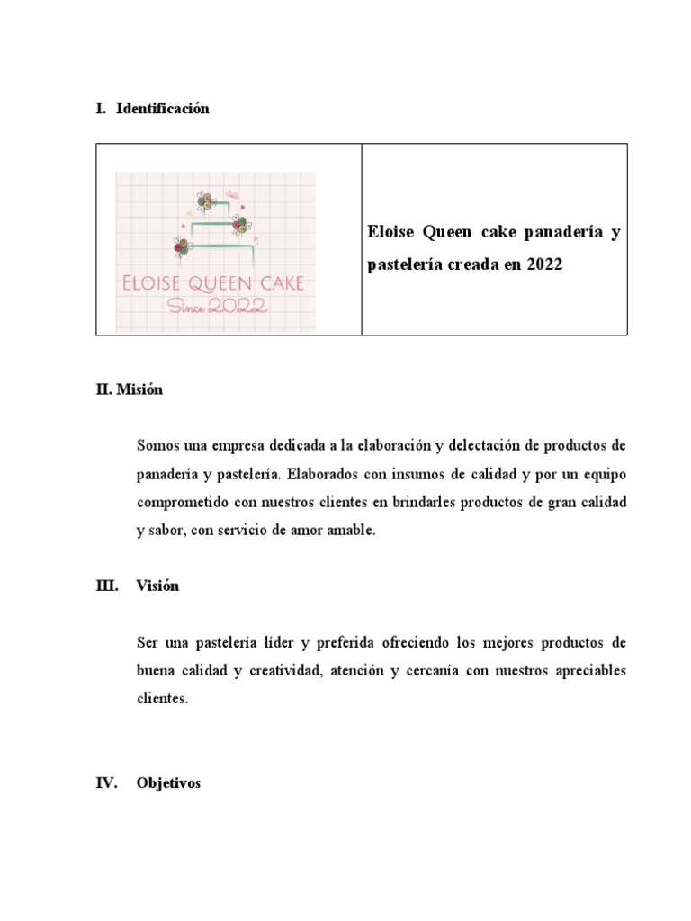 Manual de Procedimientos Eloise Cake | PDF | Negocios | Cocina, comidas ...