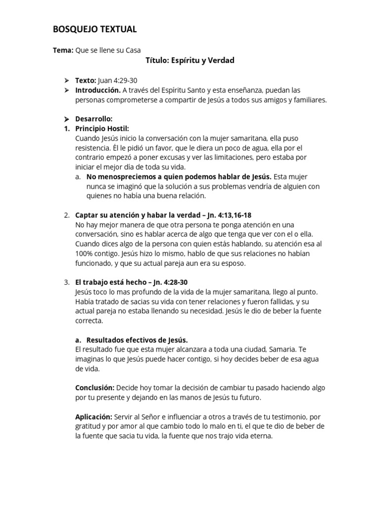 Bosquejo Textual | PDF