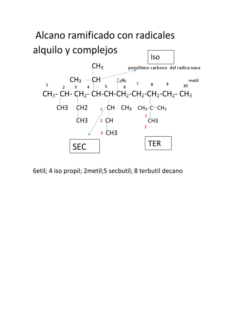 Alcano Ramimificado Con Radicales Alquilo | PDF