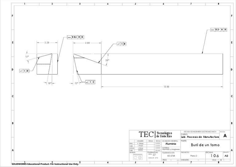 Plano buril torno | PDF