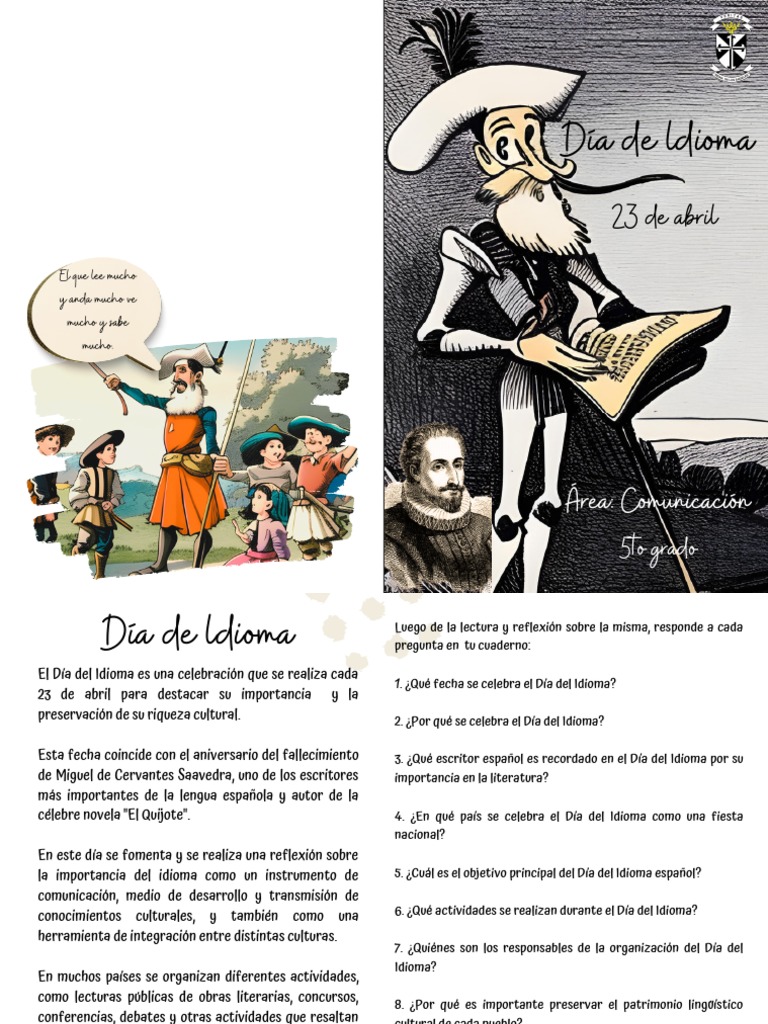Celebración del Día del Idioma Español | PDF | Artes del Lenguaje y ...