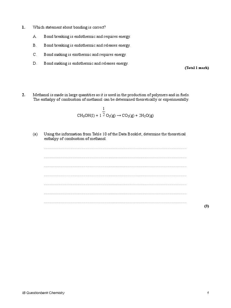 Topic - 5 - and - 15 - Mixed - Questions Chemistry | PDF | Enthalpy ...