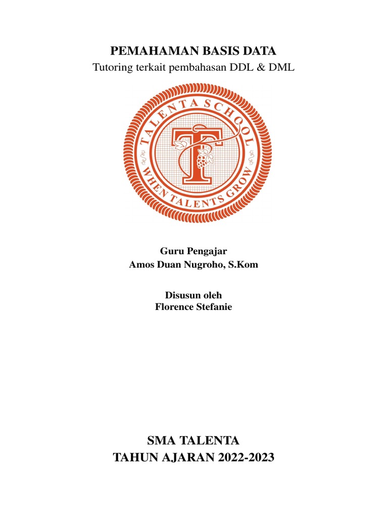 Tutorial Basis Data DDL & DML | PDF