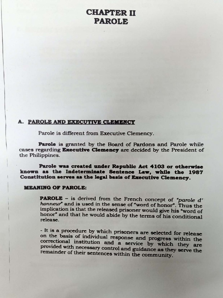 Chapter II Parole | PDF